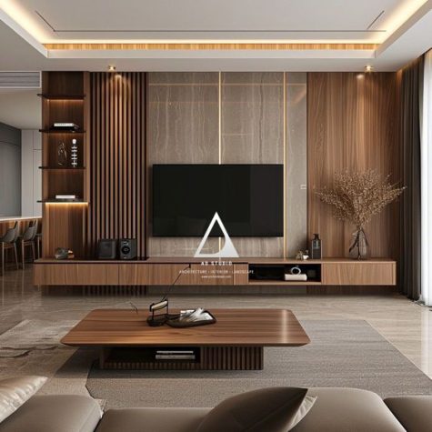 Mendesain Backdrop TV Minimalis dengan Material Kayu untuk Sentuhan ...